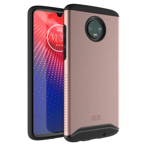 TUDIA For Motorola Moto Z4 Phone Case MERGE Dual Layer Slim Tough Non Slip Heavy Duty Case