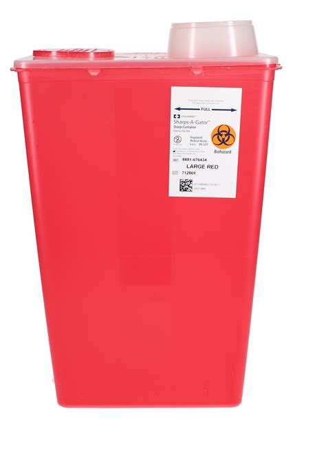 Monoject Sharps Container With Chimney Top 14 Qt Large Red 1ca