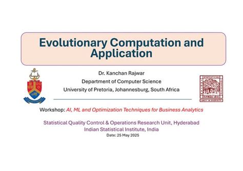 Evolutionary Computation And Applicationpdf