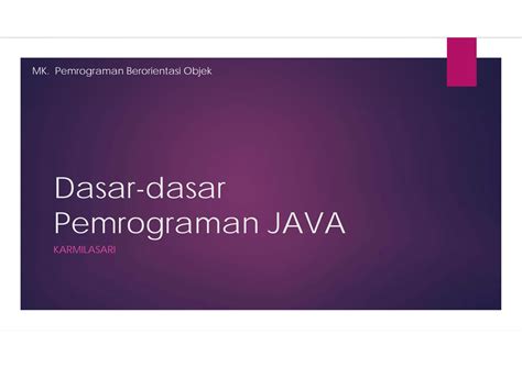 Solution Dasar Dasar Pemrograman Java Studypool