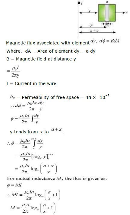 a obtain an expression for the mutual inductance between a long