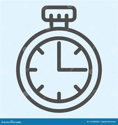 Stopwatch Line Icon Timer Watch Chronometer For Measuring Time Stock