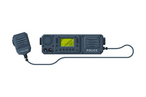 Premium Vector Radio Transmitter Device Police Car Communication Device Flat Vector Illustration