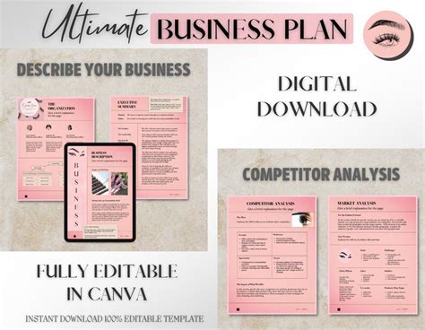 Lash Business Small Business Plan Template BOSS BABE Business Planner Proposal Start Up