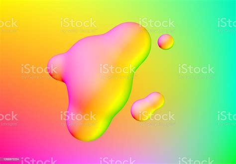 Fluid Design Liquid Blobs With Vibrant Intense Colors Abstract Vector Background Stock