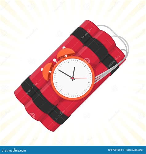 Red Dynamite With Timer Stock Vector Illustration Of Destruction