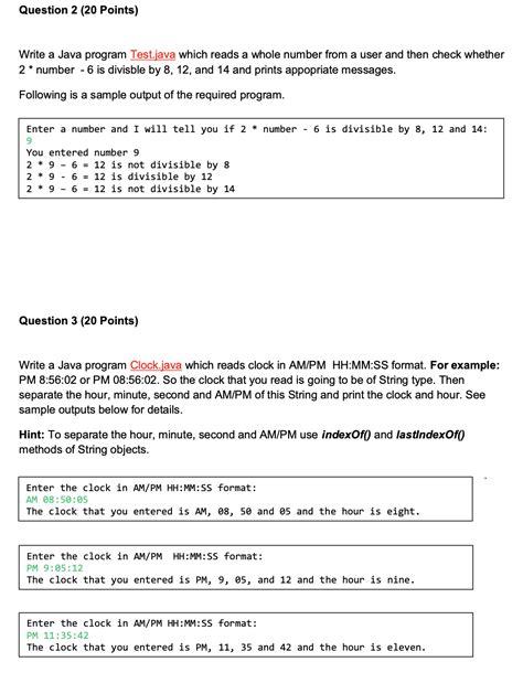 Solved Question 1 30 Points Write A Java Program