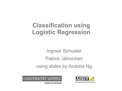 PDF Classification Using Logistic Regressionasv Informatik Uni Leipzig De TMI
