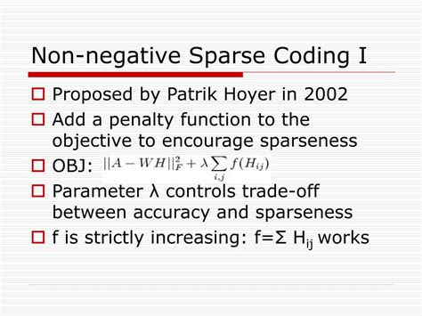 PPT Nonnegative Matrix Factorization With Sparseness Constraints PowerPoint Presentation ID