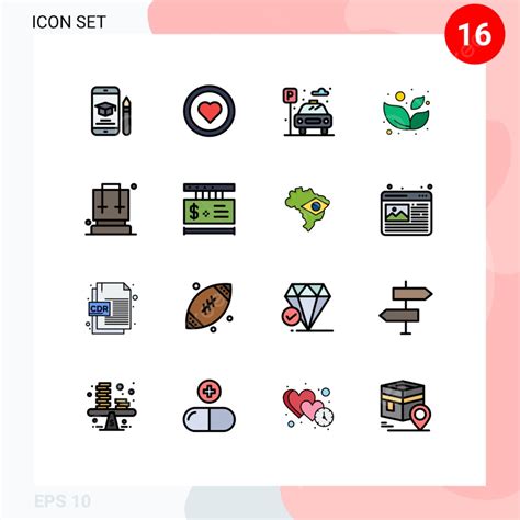 Packing Line Vector Hd Png Images Editable Vector Line Pack Of 16 Simple Flat Color Filled