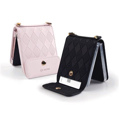 Z플립스트랩케이스 에디터 갤럭시z플립 아가일 슬림 포켓 케이스 스트랩 추가 가능 갤럭시 Z플립4 Z플립3 카드포켓 카드수납 폰케이스 가죽케이스 에이블리