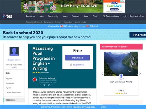 Tes Assessing Pupil Progress In English Writing Graphic For 5th 9th Grade Lesson Planet