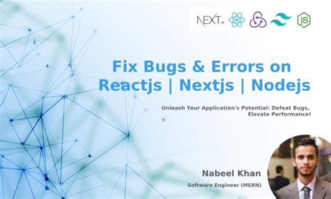 fix react next and node web application bugs and errors by