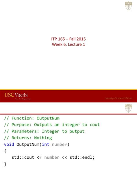 Creating Functions Itp 165 Fall 2015 Week 6 Lecture 1 Pdf Parameter Computer