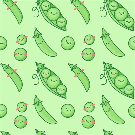 Premium Vector Seamless Pattern Of Cute Peas Characters