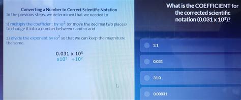 solved what is the coefficient for converting a number to correct