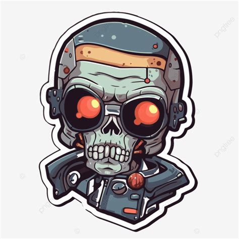 안경을 쓴 로봇 해골 스티커 일러스트 벡터 터미네이터 상표 만화 Png 일러스트 및 벡터 에 대한 무료 다운로드 Pngtree