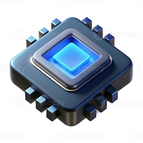Beautiful Creative A Single Microchip Floating In A Dark Void
