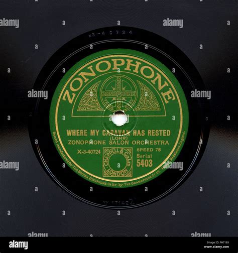 Zonophone Salon Orchestra 78 Rpm Zonophone Record Label Where My Caravan Has Rested” Recorded