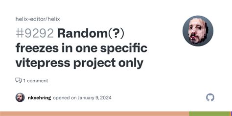 Random Freezes In One Specific Vitepress Project Only · Issue 9292