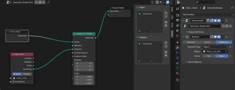 Geometry Nodes Blender Boolean Modifier Works No More On Object Instance Blender Stack