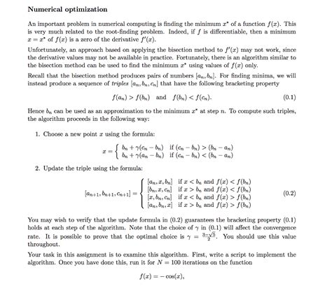 Solved Numerical Optimization An Important Problem In Chegg Com