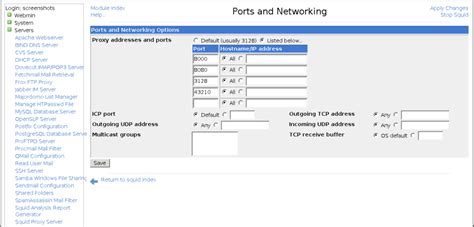 squid proxy server webmin documentation