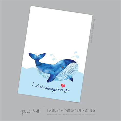 I Whale Always Love You Footprint Handprint Art Craft Mothers Fat
