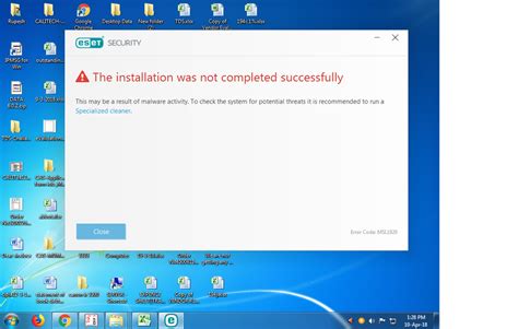 Unable To Isntall ERA Installer X86 En US Exe Error Code Msi 1920 ESET Endpoint Products