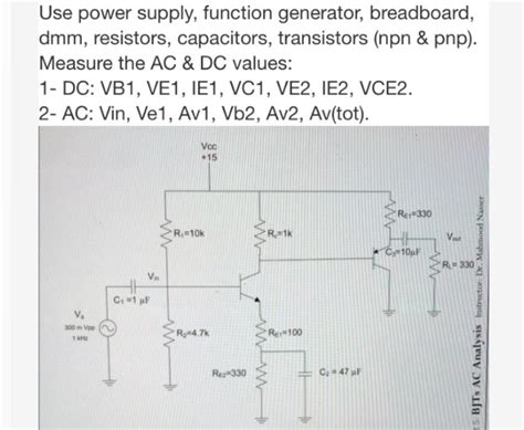 Solved Use Tinkercad To Draw This Use Power Supply Function Generator Course Hero