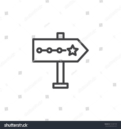 Signpost Pointer Line Icon Outline Vector Stock Vector Royalty Free