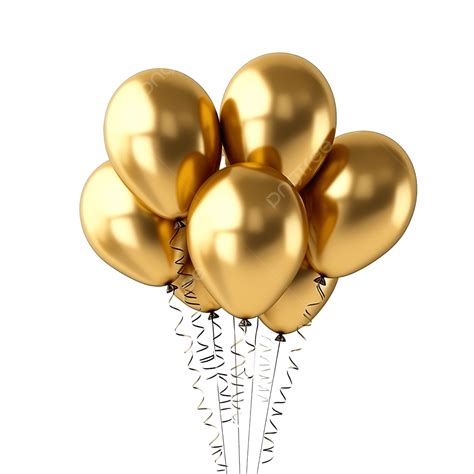 Happy Birthday Foil Balloons Curved Gold Style 3d Rendering 3d Gold