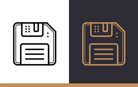 플로피 디스크의 독특한 선형 아이콘입니다 클라우드 컴퓨팅 및 인터넷 기술 아이콘 프레 젠 테이 션 모바일 애플 리 케이 션 웹사이트 인터페이스에 대 한 적합 하 고 인쇄 0