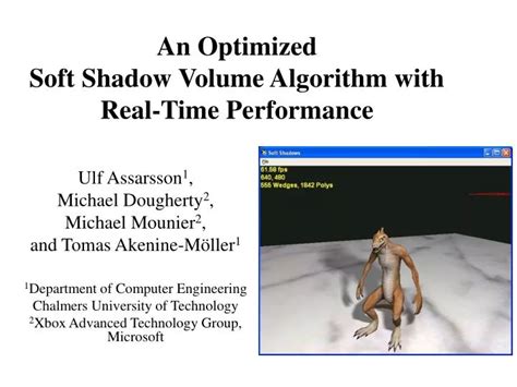Ppt Real Time Soft Shadow Volume Algorithm Optimization Powerpoint