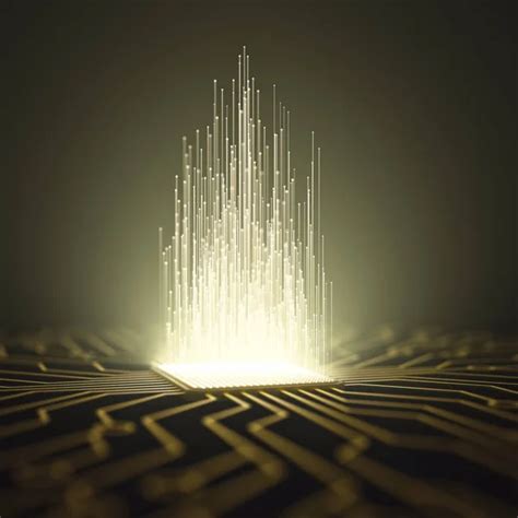 Artificial Intelligence Microchip Brain Shaped Connections Electric Pulses Binary Codes Stock