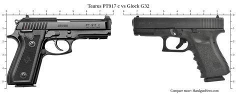 Taurus Pt917 C Vs Glock G32 Size Comparison Handgun Hero