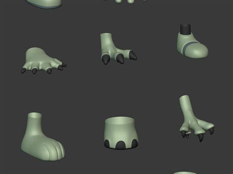 Cartoon Feet Pack 3d Model By Ocstard