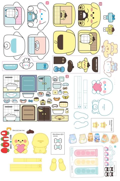 무료 도안 산리오 캐릭터 요구르트 스퀴시 만들기 Diy 2025 산리오 캐릭터 어린이 색칠 공부 귀여운 캐릭터