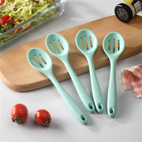 Nordic Green Silicone Spoon Food Grade Silicone Mini 21cm Cooking Spoon