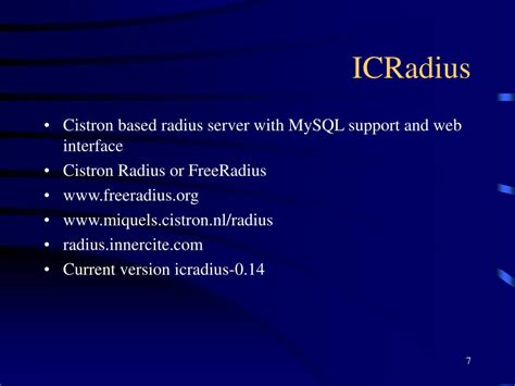 Ppt Radius Mysql Authentication And Accounting Powerpoint