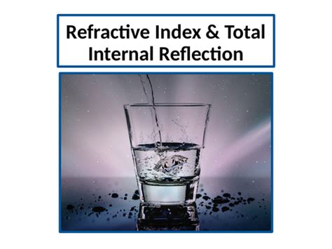 Refractive Index And Total Internal Reflection A Level Physics Teaching Resources
