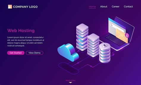 Free Vector Web Hosting Isometric Web Template