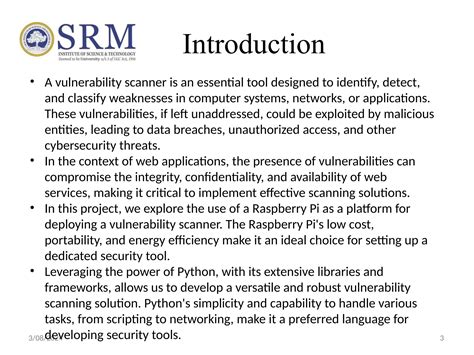 Vulnerability Scanner On Web Application Pptx