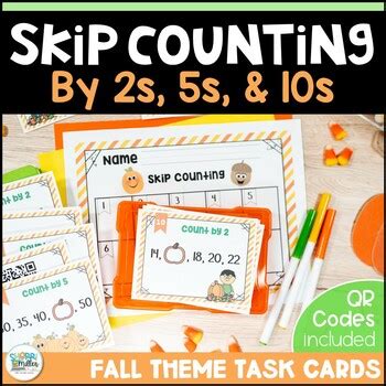Fall Activities For Skip Counting By Task Cards With Digital QR Codes
