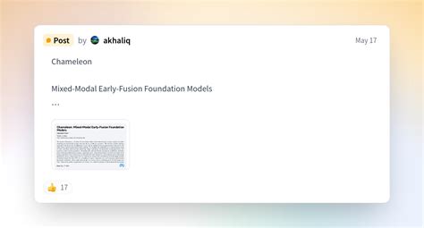 Akhaliq On Hugging Face Chameleon Mixed Modal Early Fusion