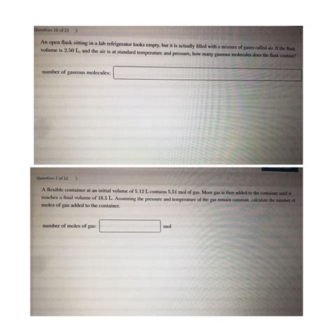 Solved Question Of An Open Flask Sitting In A Lab Chegg