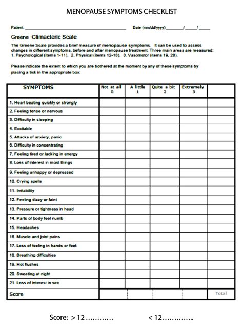 Menopause Symptoms Checklist Pdf At Bailey Walters Blog
