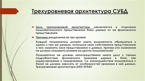 Архитектура базы данных Физическая и логическая независимость Online Presentation