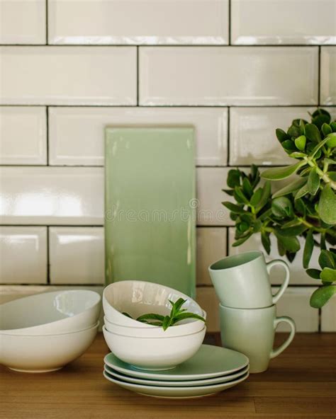 Elegant Display Set Utensils On The Table Stock Image Image Of Wooden Interior 256450325