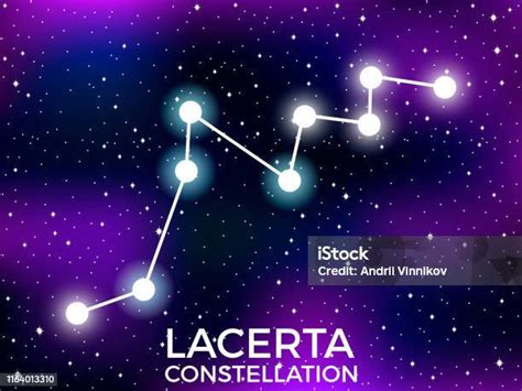 라세르타 별자리 별이 빛나는 밤 하늘입니다 조디악 기호입니다 별과 은하의 클러스터 깊은 공간 벡터 일러스트레이션 0명에 대한 스톡 벡터 아트 및 기타 이미지 Istock